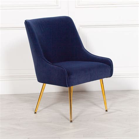 Navy Blue Chairwith Gold Legs – Homegardensmart.com